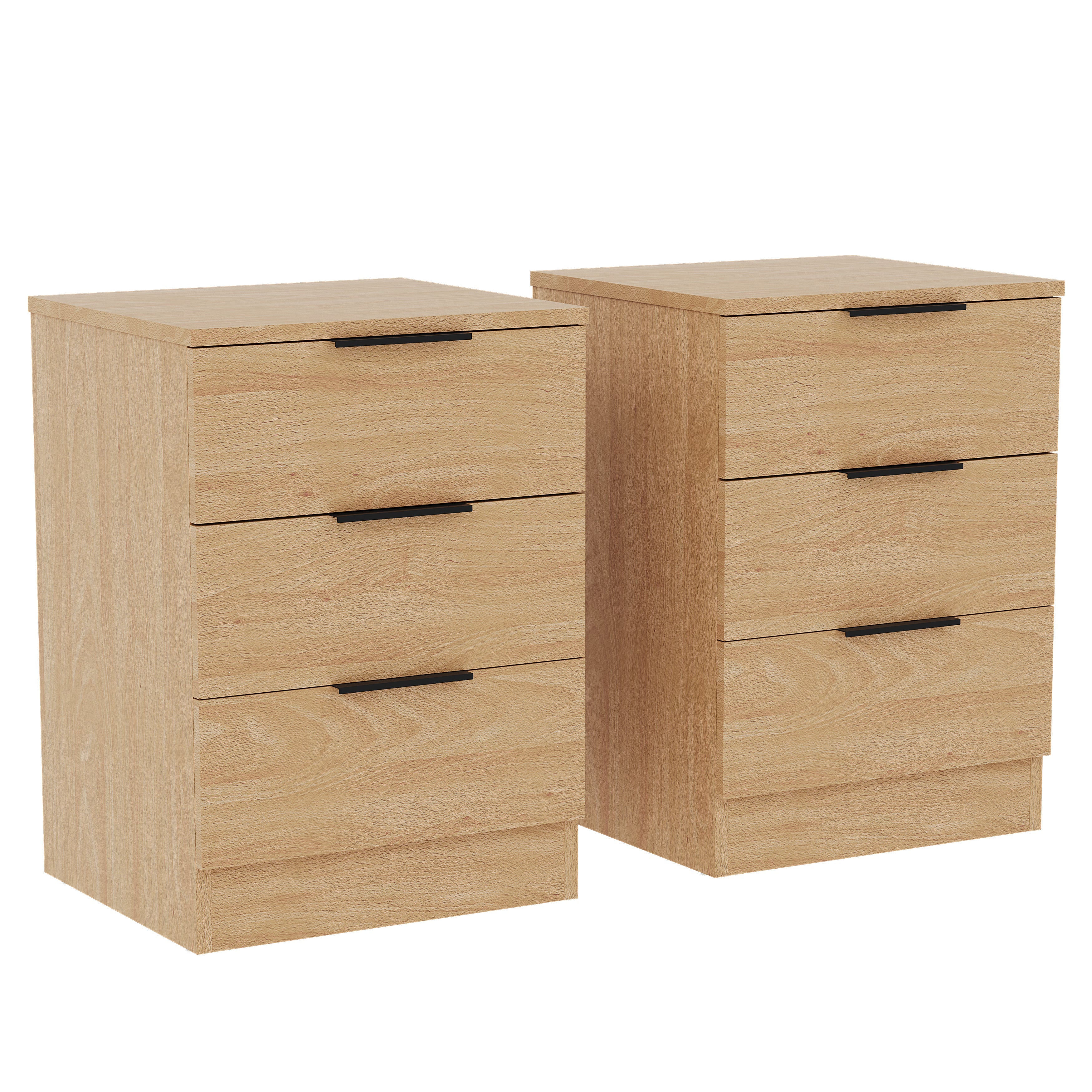 Vida Designs Trega 3 Drawer Bedside Chest Set Of 2 - Pine – Lassic Ltd